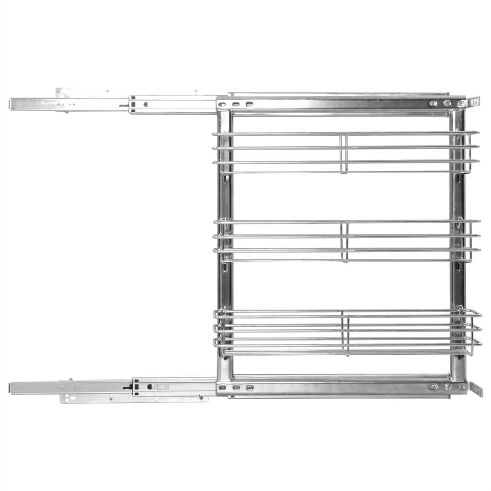 3-Tier Pull-out Kitchen Wire Basket Silver 47x15x56 cm