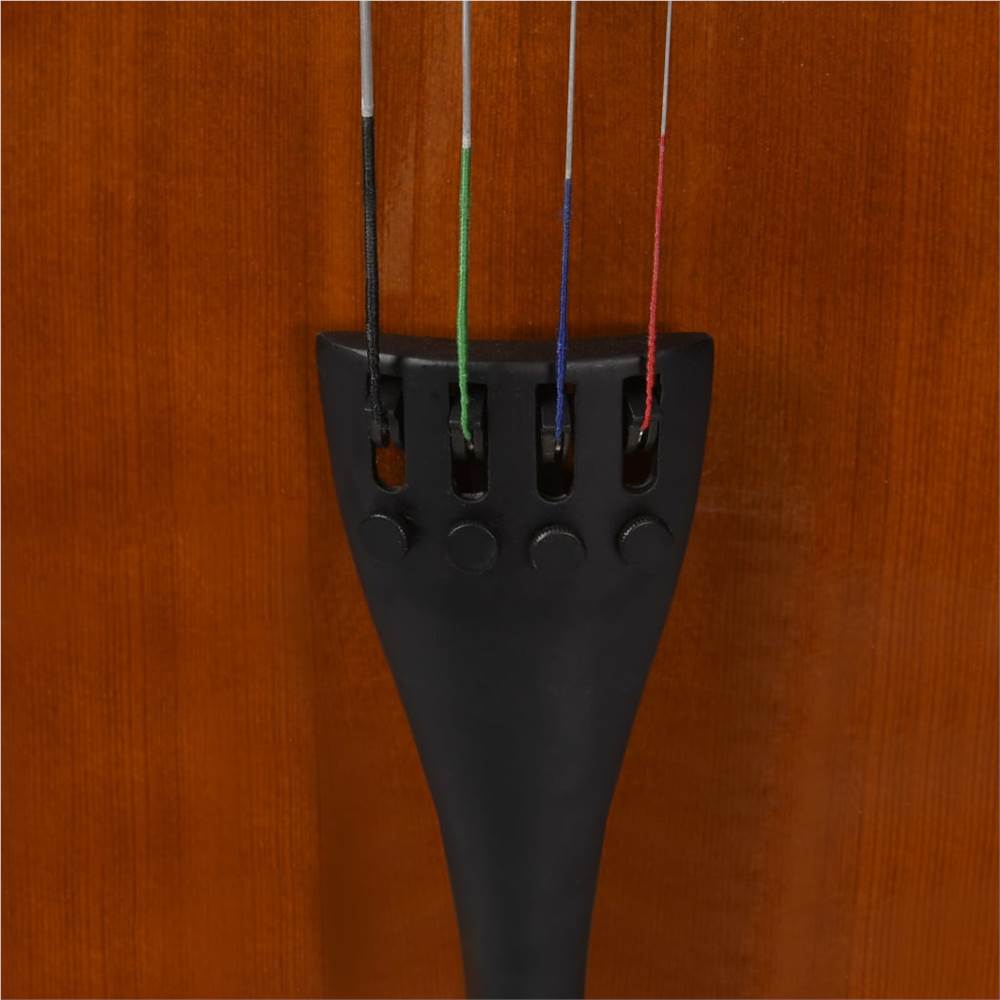 Cello Full Set with Bag and Natural Hair Bow Dark Wood 4/4