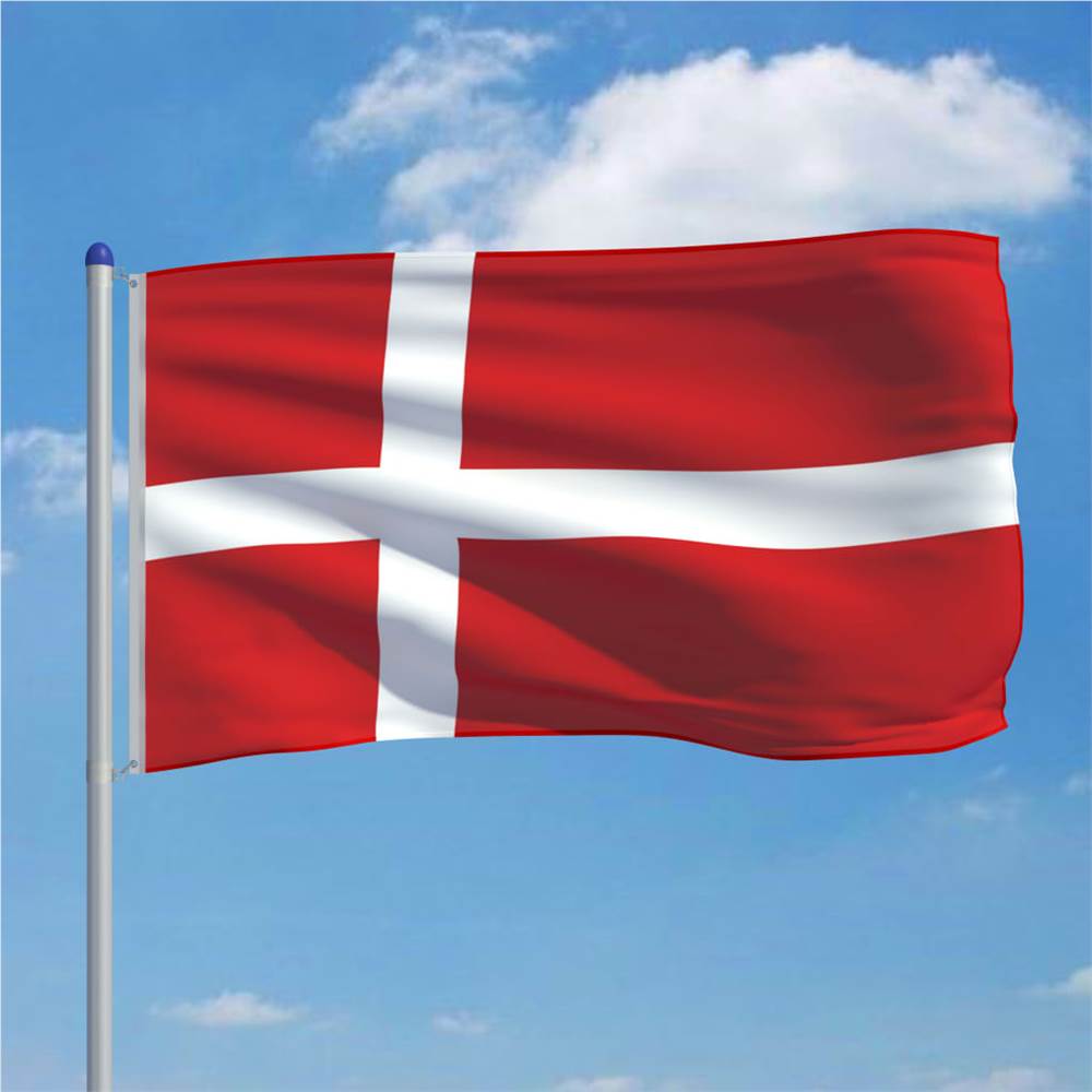 Denmark Flag and Pole Aluminium 6 m