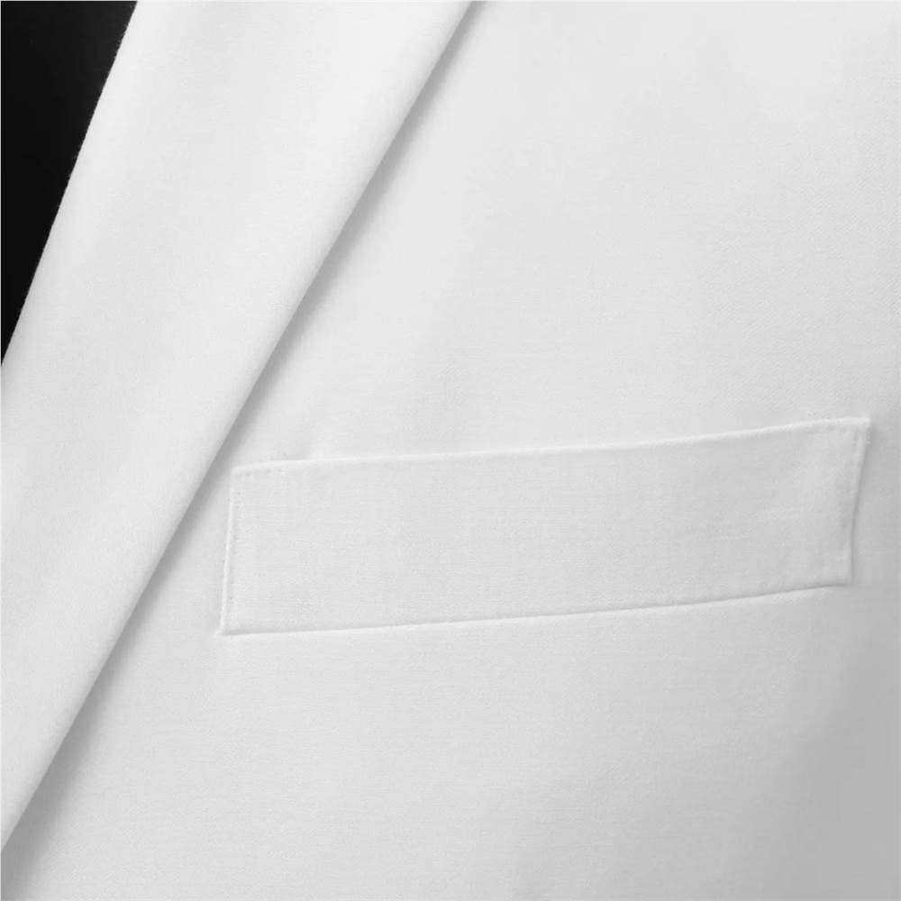 Men's Two Piece Suit with Tie White Size 50