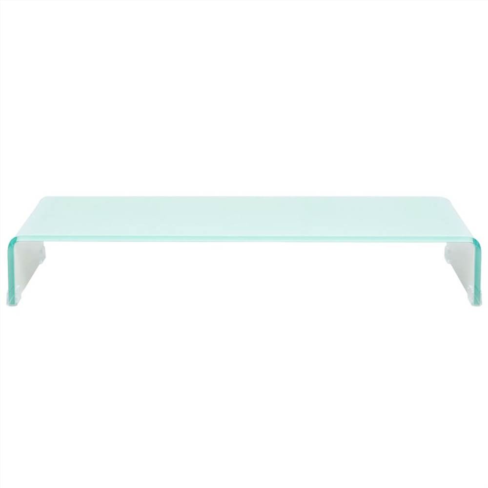 TV Stand/Monitor Riser Glass White 90x30x13 cm
