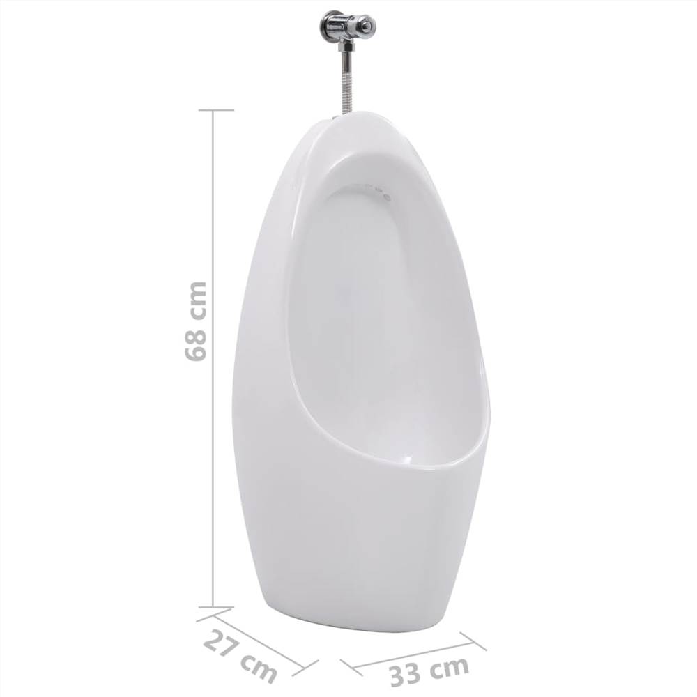 Wall Mounted Urinal with Flush System Ceramic