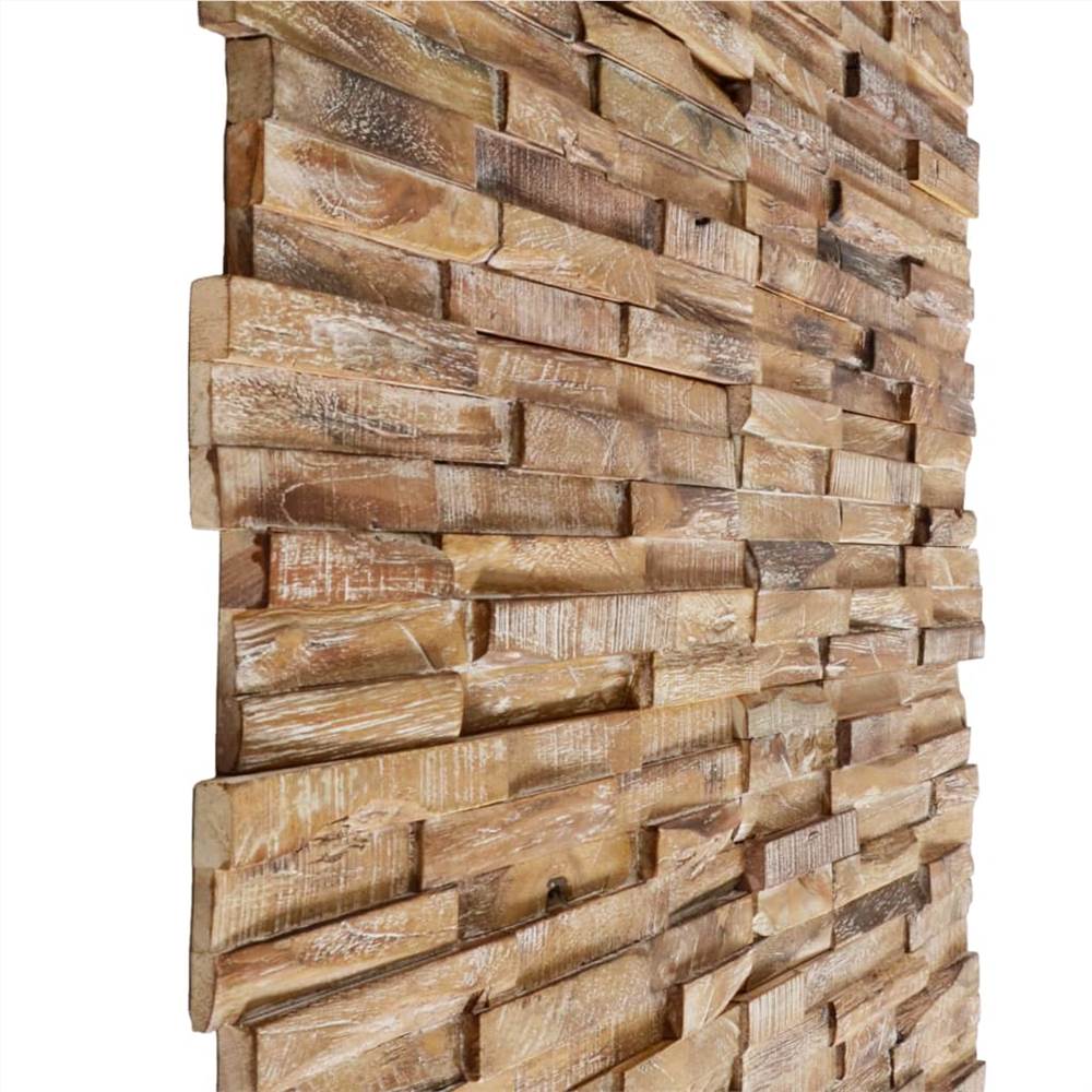 3D Wall Cladding Panels 20 pcs Solid Teak 2 m²
