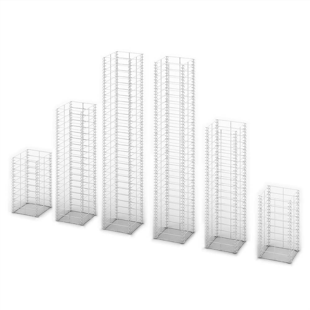 6 Piece Gabion Set Galvanised Wire