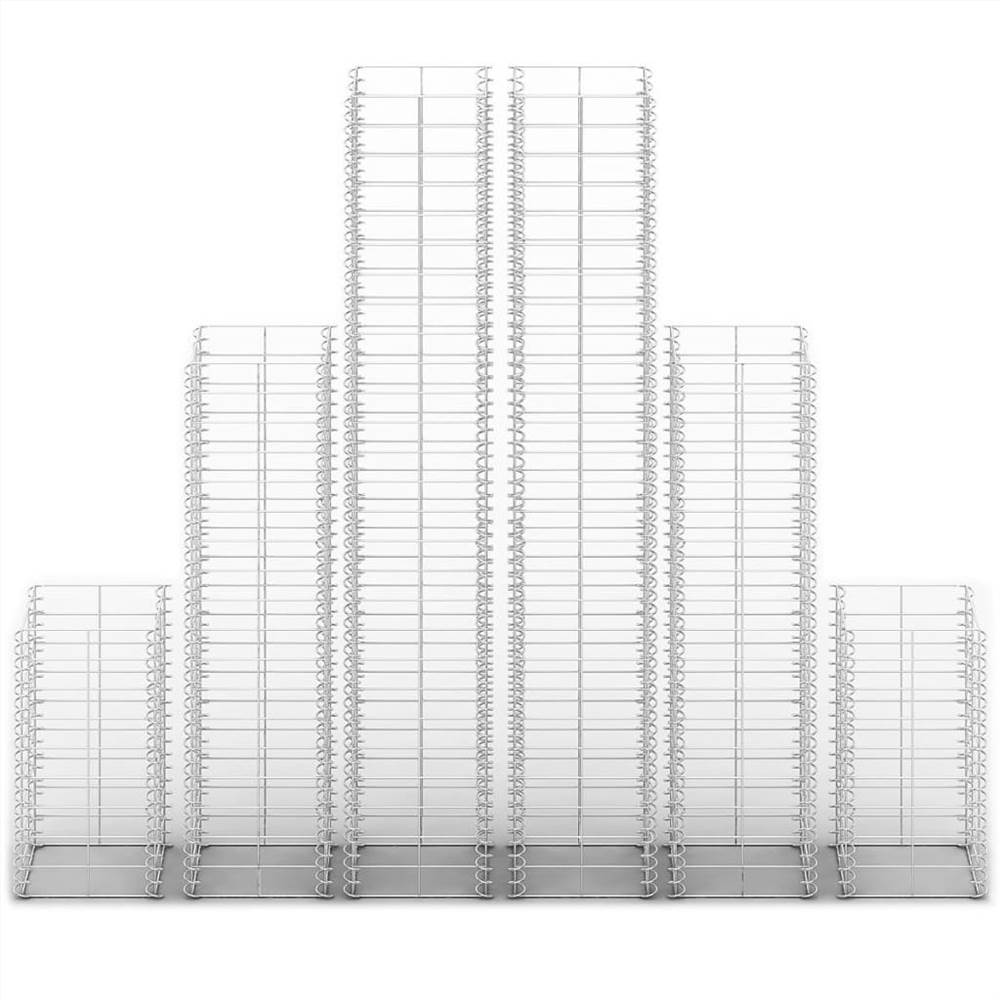 6 Piece Gabion Set Galvanised Wire