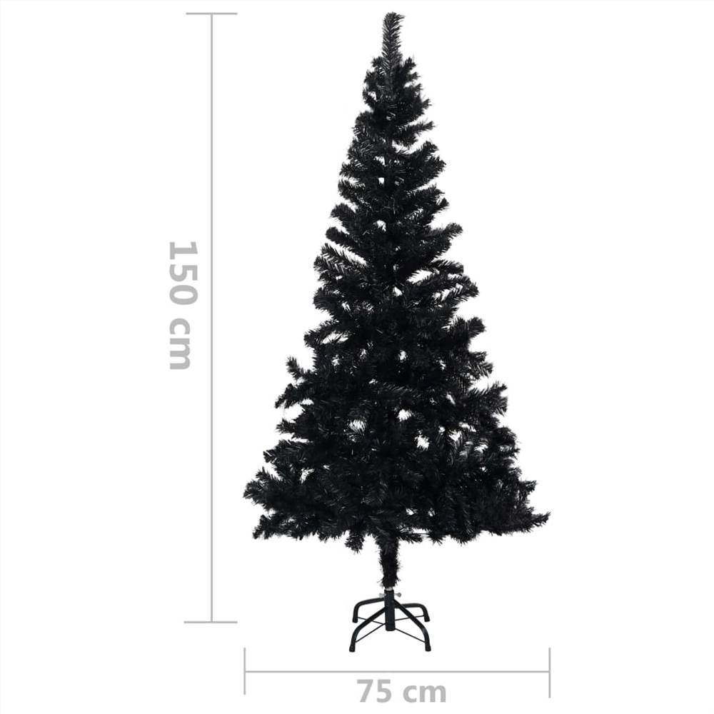 Artificial Christmas Tree with Stand Black 150 cm PVC