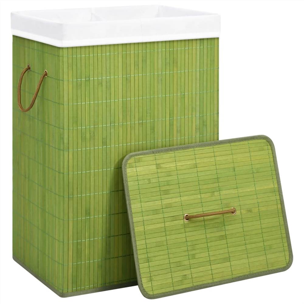 Bamboo Laundry Basket Green 72 L