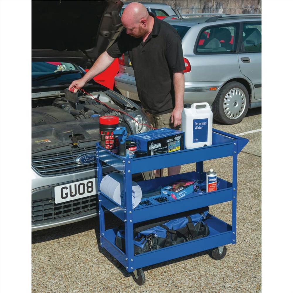 Draper Tools Tool Trolley 3 Tier Blue