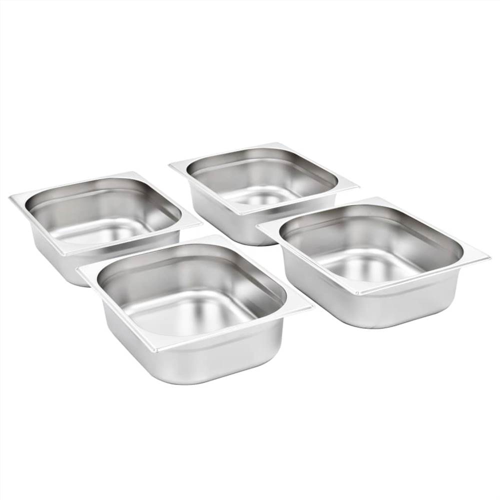 Gastronorm Containers 4 pcs GN 1/2 100 mm Stainless Steel