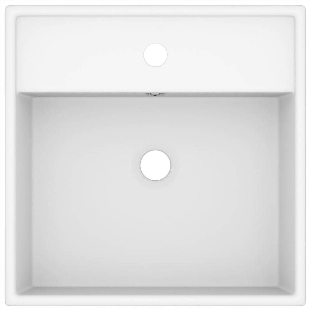 Luxury Basin Overflow Square Matt White 41x41 cm Ceramic
