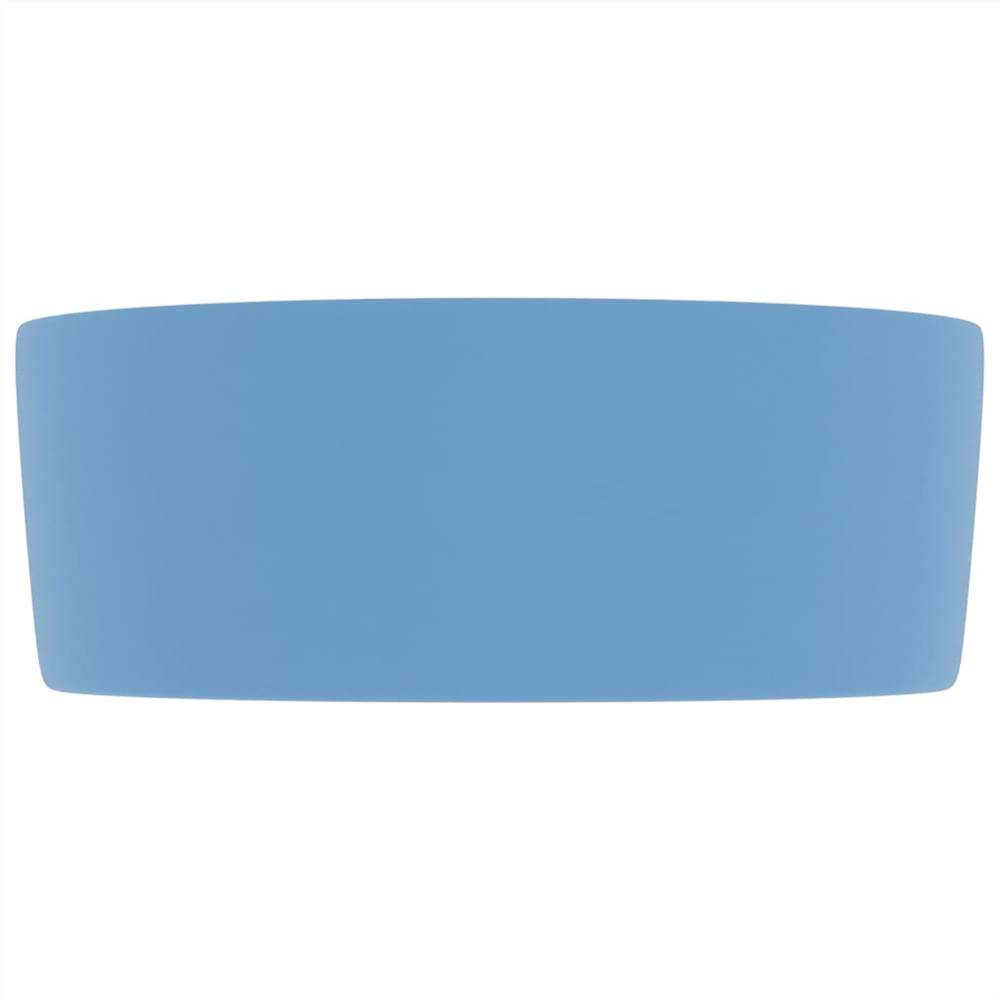 Luxury Wash Basin Round Matt Light Blue 40x15 cm Ceramic