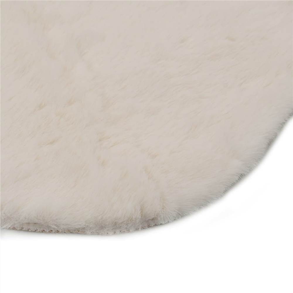 Rug 65x95 cm Faux Rabbit Fur Cream