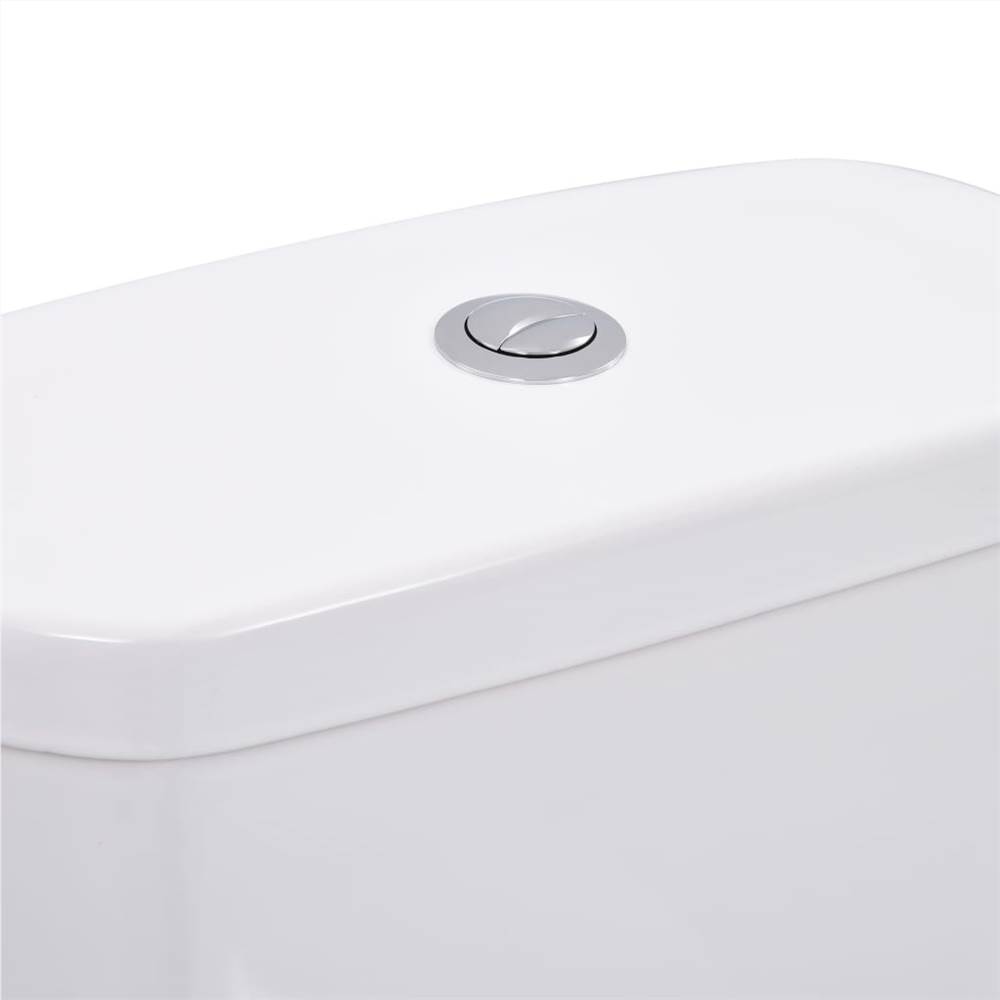 Standing Toilet with Cistern and Soft Close Seat Ceramic White