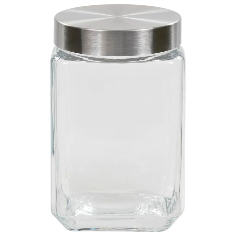 Storage Jars with Silver Lid 6 pcs 800/1200/1700 ml