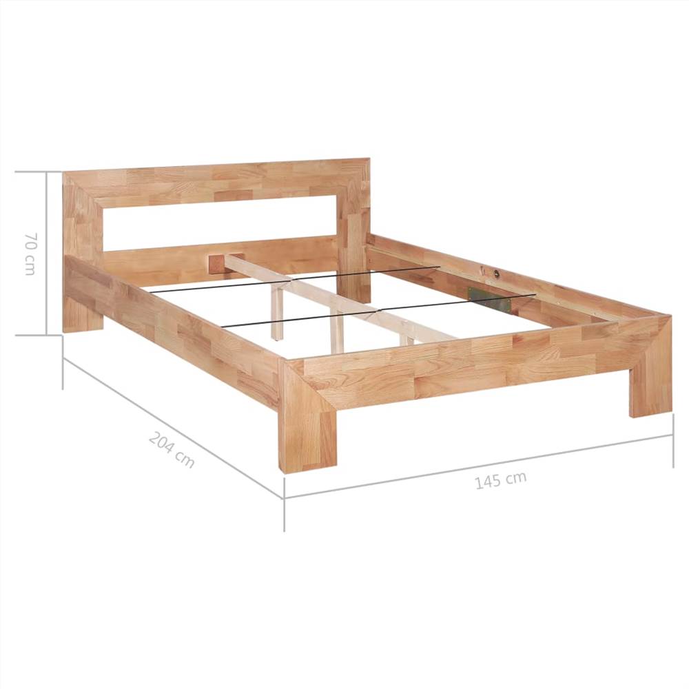 Bed Frame Solid Oak Wood 140x200 cm