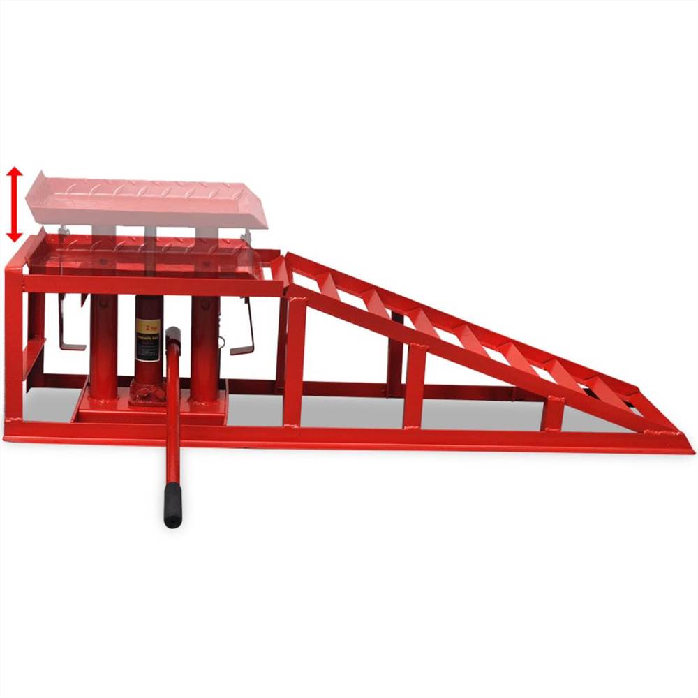 Car Repair Ramps 2 pcs Red Steel