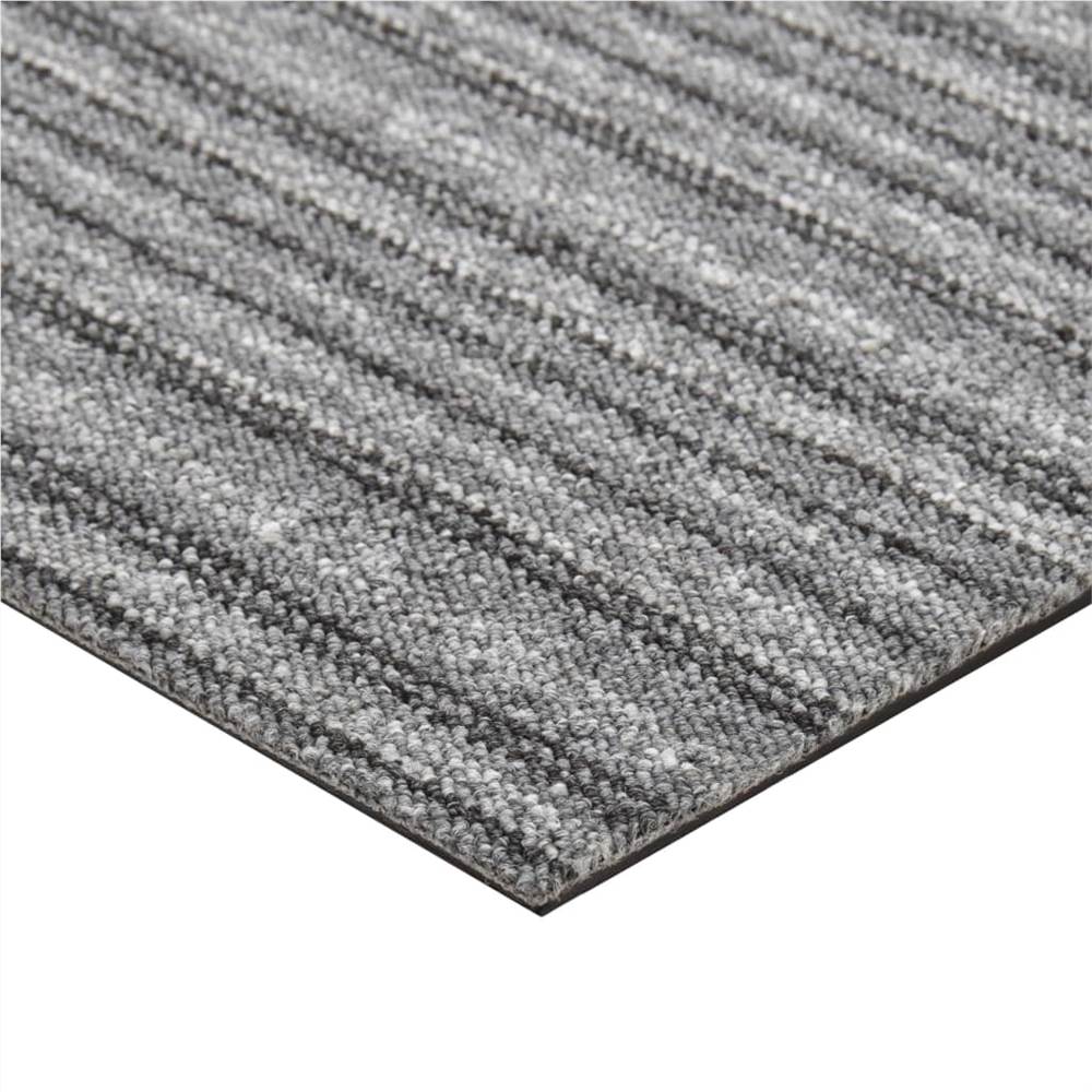 Carpet Floor Tiles 20 pcs 5 m² 50x50 cm Striped Grey