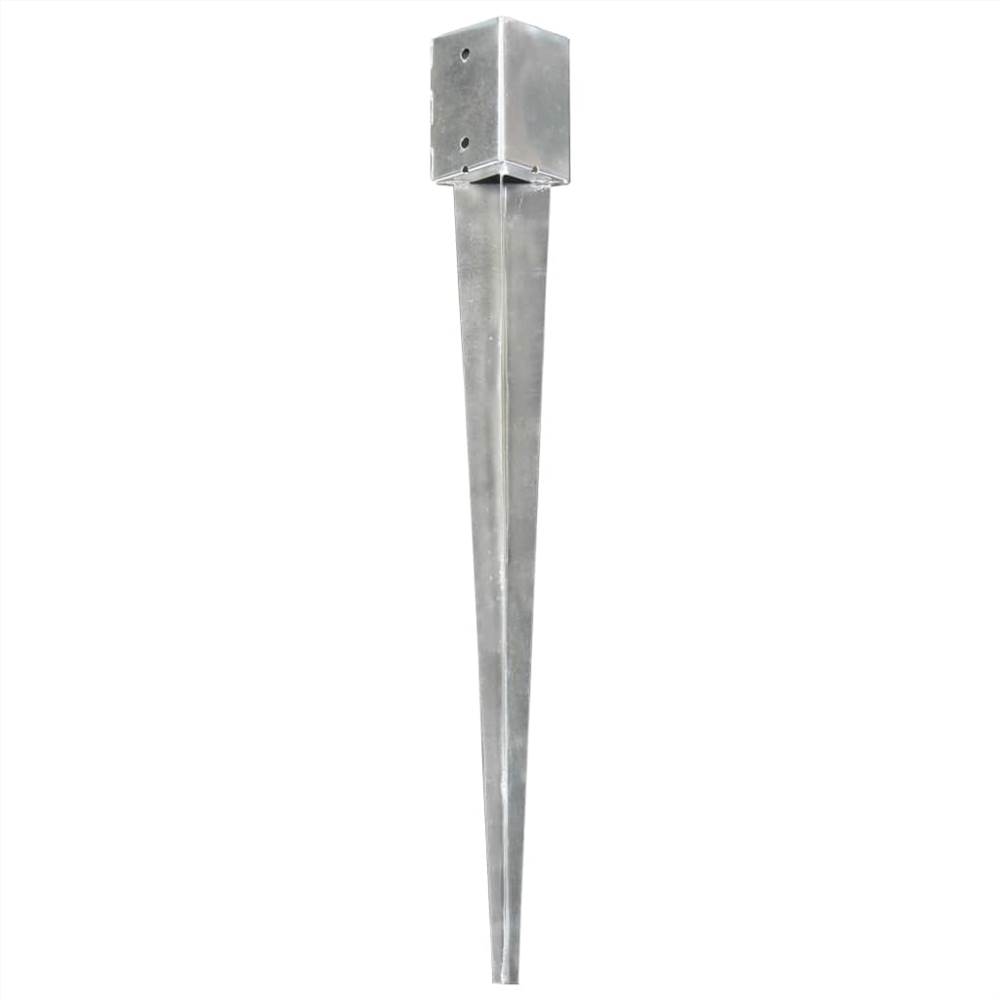 Ground Spikes 12 pcs Silver 9x9x90 cm Galvanised Steel