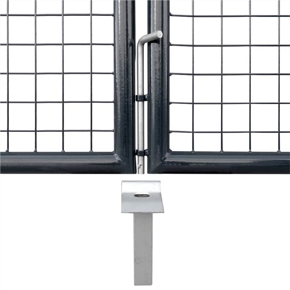Mesh Garden Gate Galvanised Steel 400x200 cm Grey