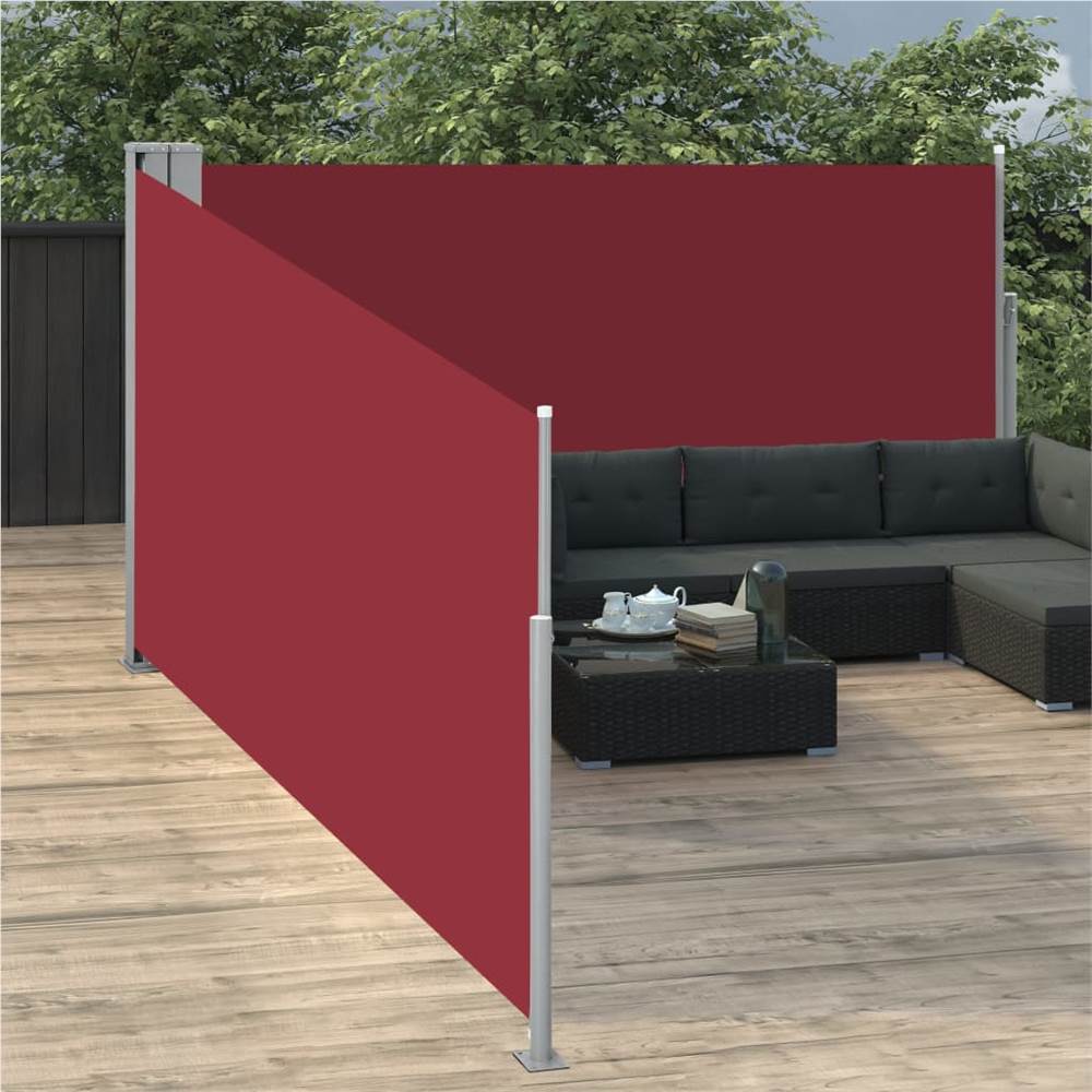 Retractable Side Awning Red 170x1000 cm