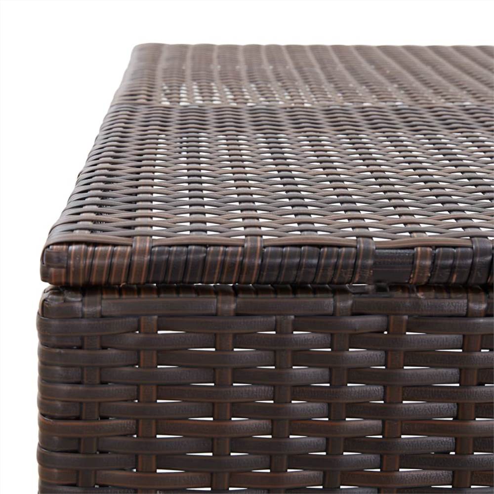 Single Wheelie Bin Shed Brown 76x78x120 cm Poly Rattan