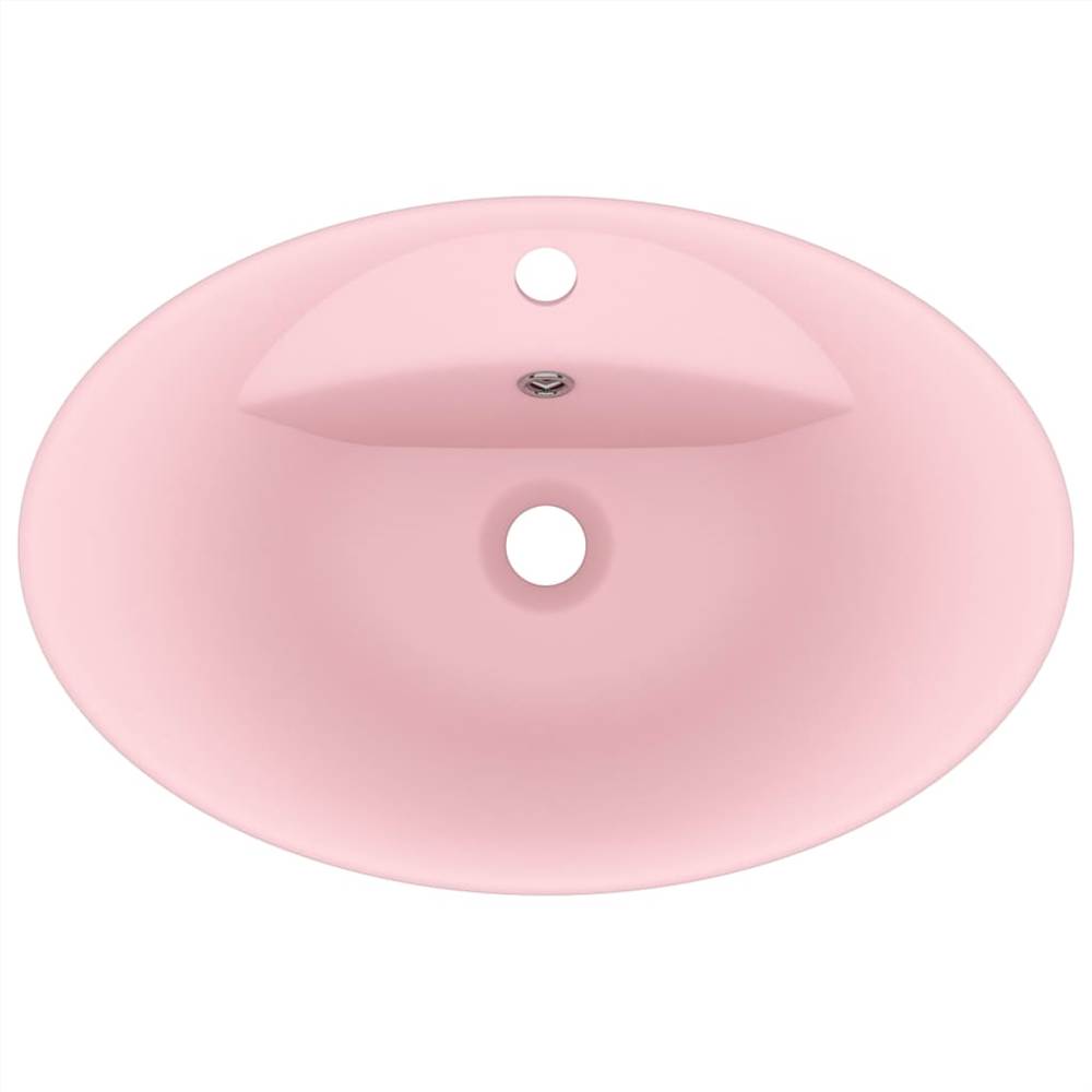 Luxury Basin Overflow Oval Matt Pink 58.5x39 cm Ceramic