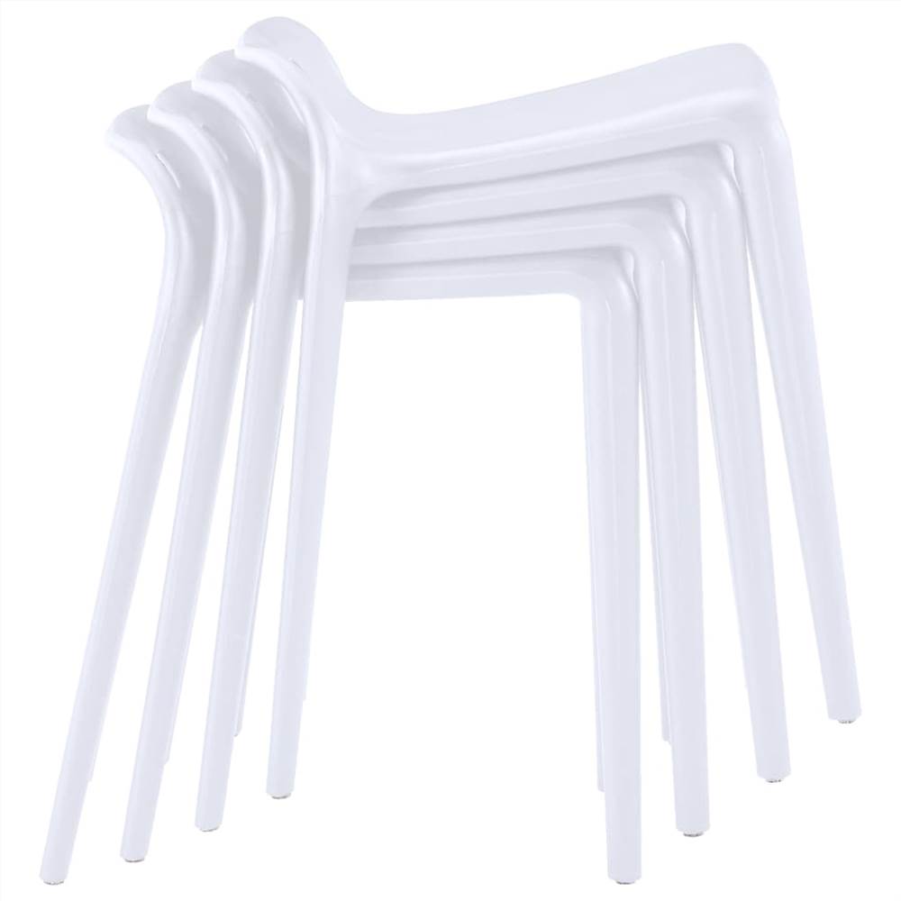 Stackable Stools 4 pcs White Plastic