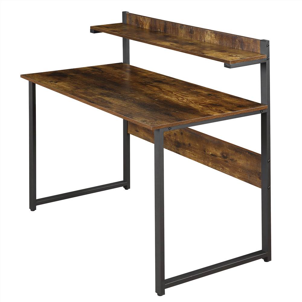 Home Office Multifunctional Computer Desk with Storage Shelf - Tiger