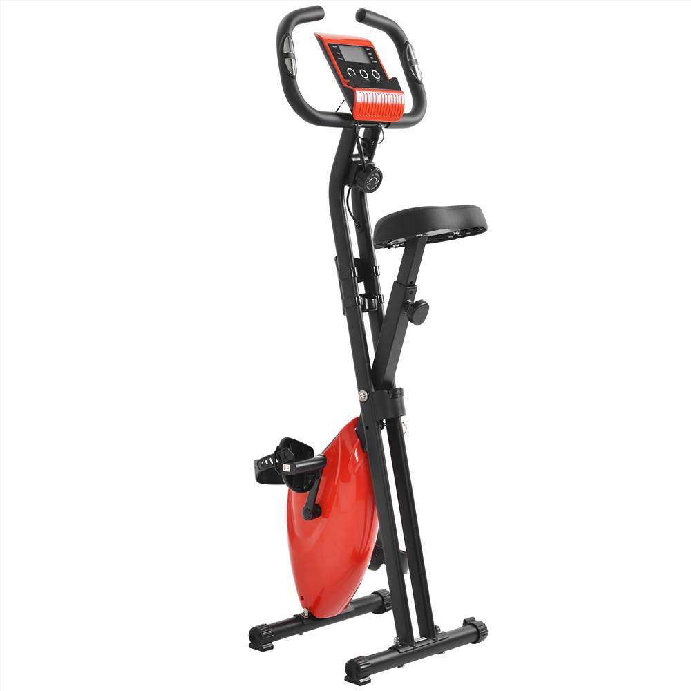 Folding Exercise Bike Red