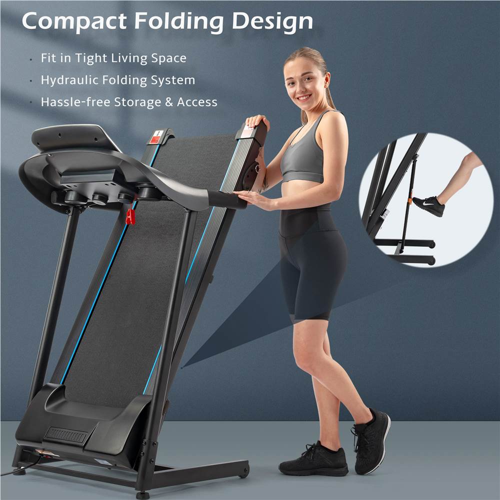 Electric Motorized Treadmill Max. 10 MPH Black