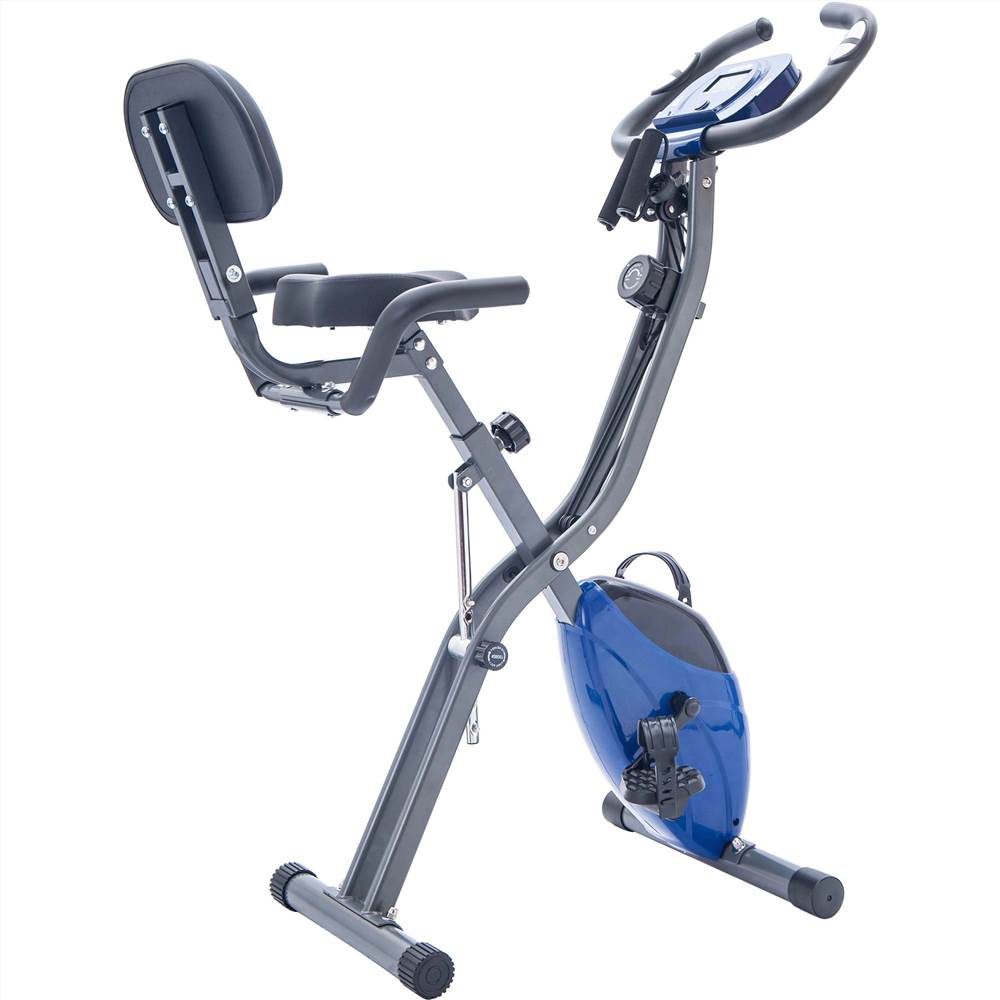 Merax Folding Exercise X-Bike Black and Blue
