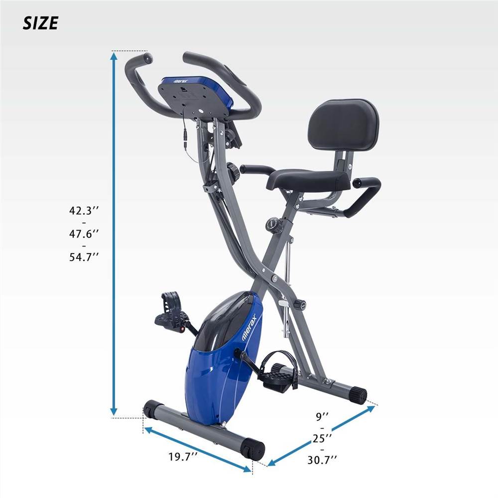 Merax Folding Exercise X-Bike Black and Blue