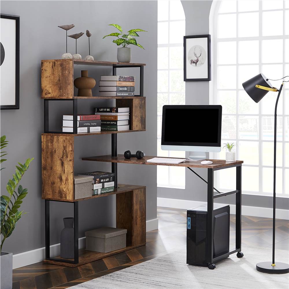 Home Office L-Shaped Rotating Computer Desk - Tiger