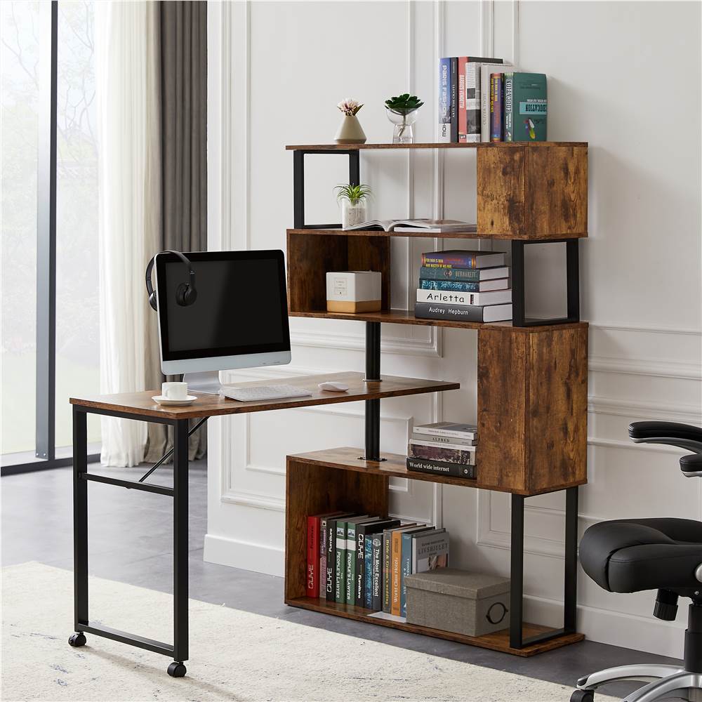 Home Office L-Shaped Rotating Computer Desk - Tiger