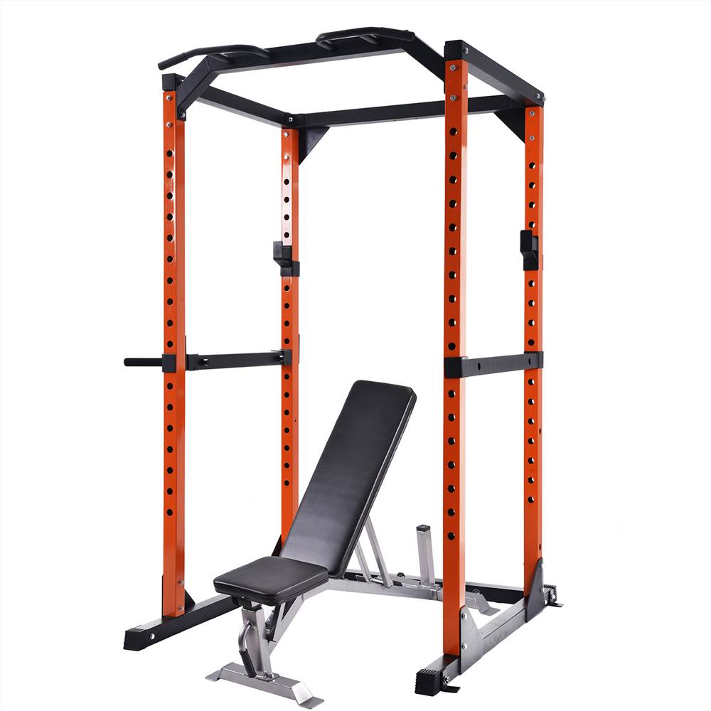 Light Commercial Power Rack Power Cage Orange and Black