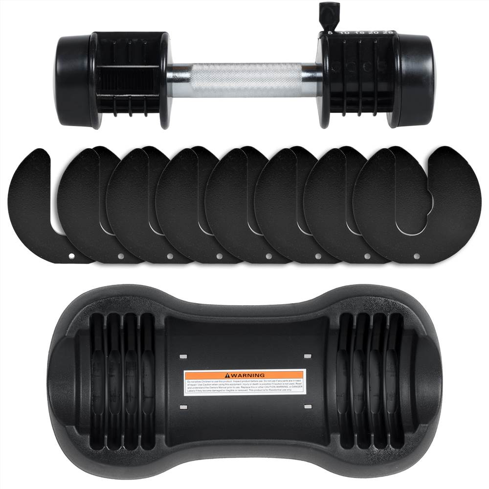 Pair of 12.5 Lbs Adjustable Dumbbell with Handle and Weight Plate for ...