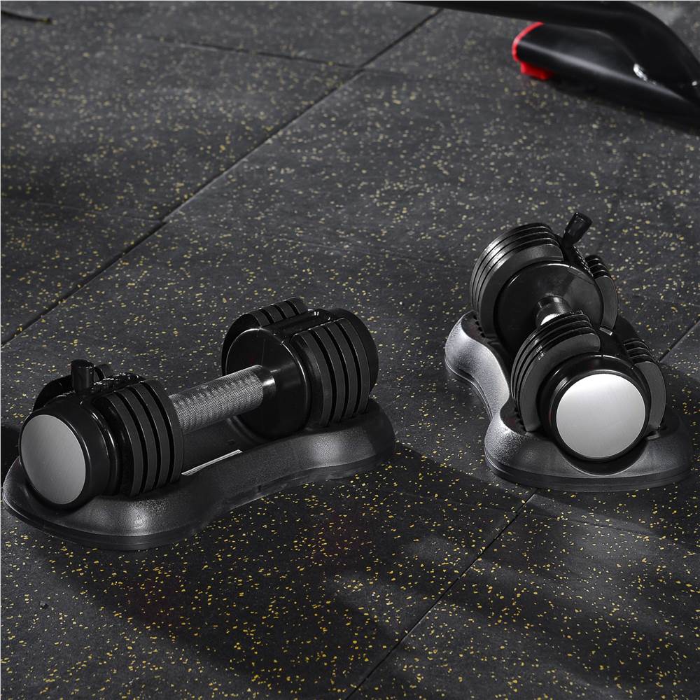 Pair of 12.5 Lbs Adjustable Dumbbell with Handle and Weight Plate for ...