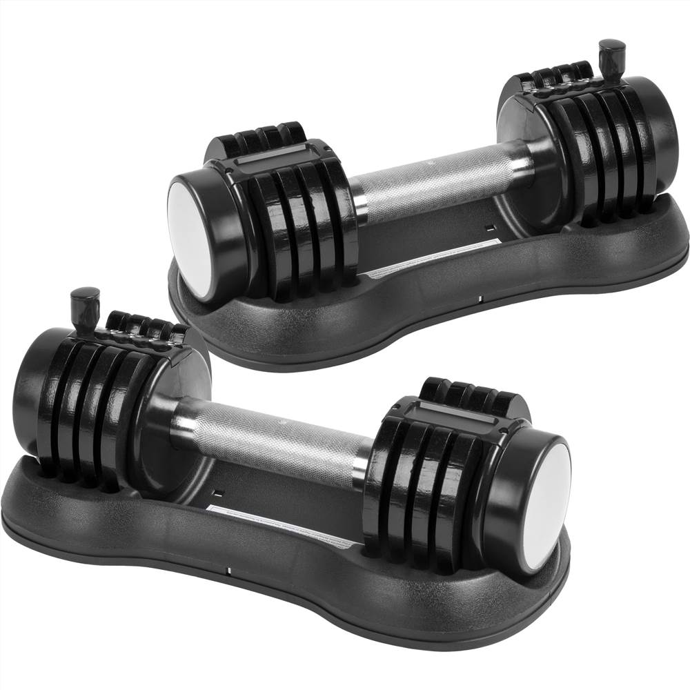 Pair of 12.5 Lbs Adjustable Dumbbell with Handle and Weight Plate for ...