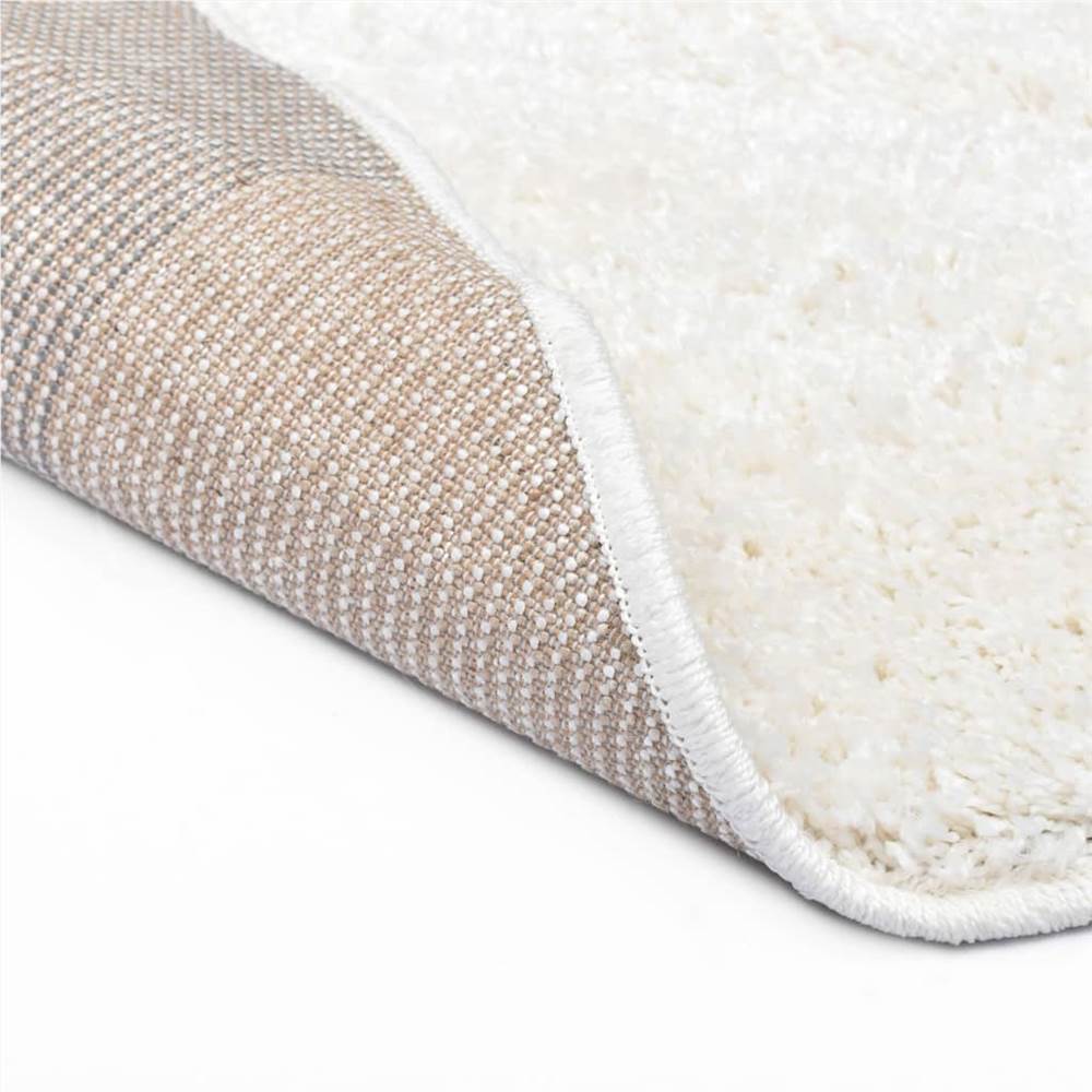 Shaggy Area Rug 120 cm Cream