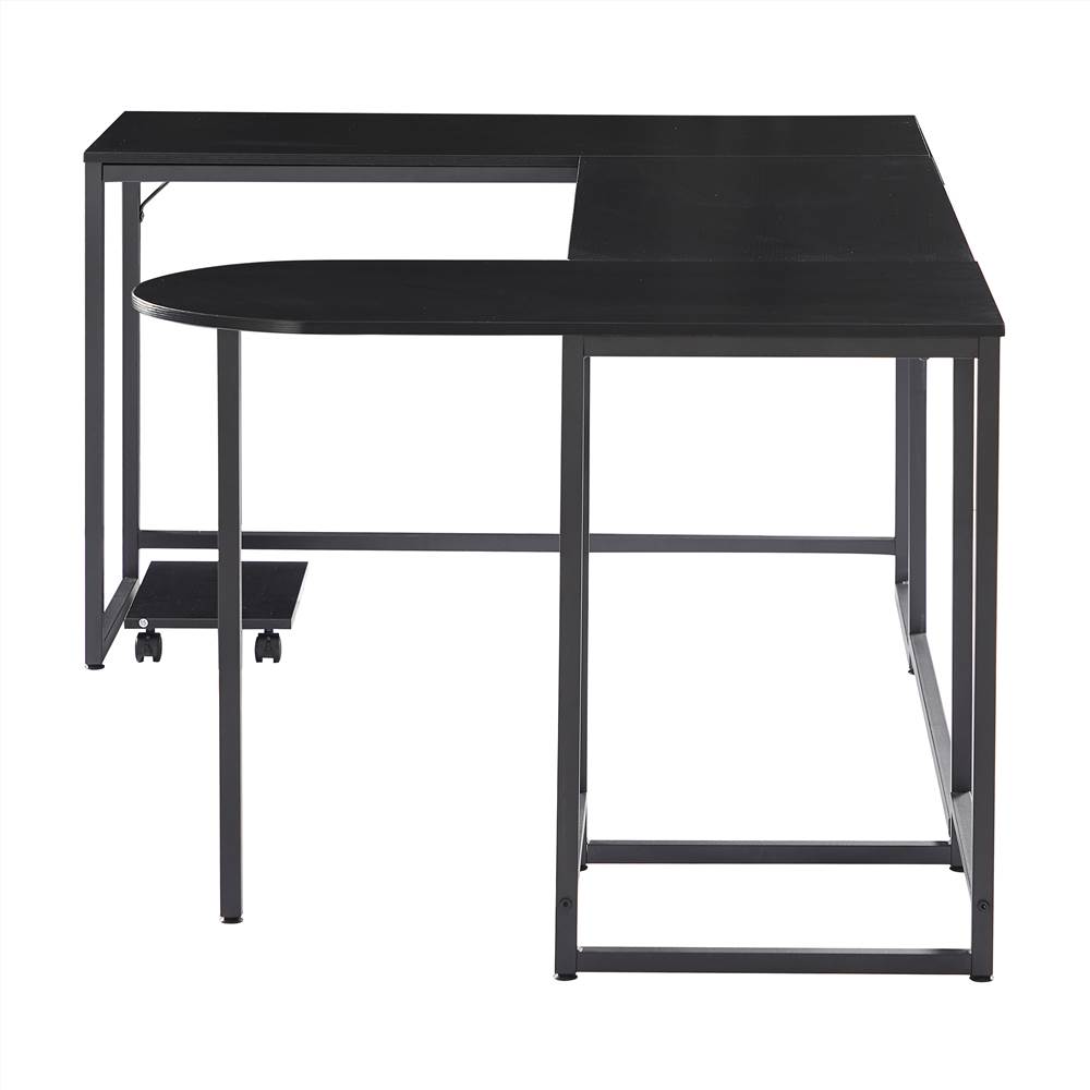U-shaped Computer Desk Industrial Corner Writing Desk- Black