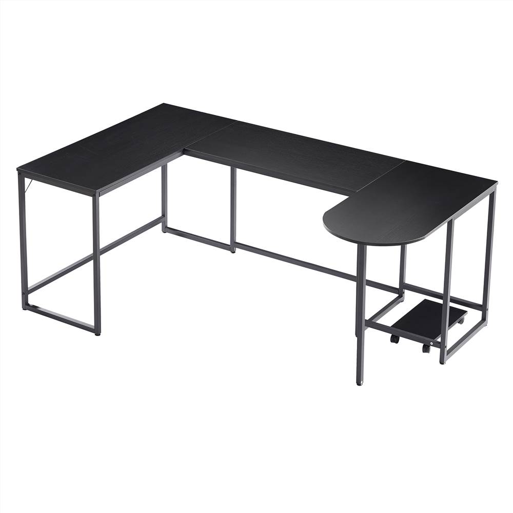 U-shaped Computer Desk Industrial Corner Writing Desk- Black