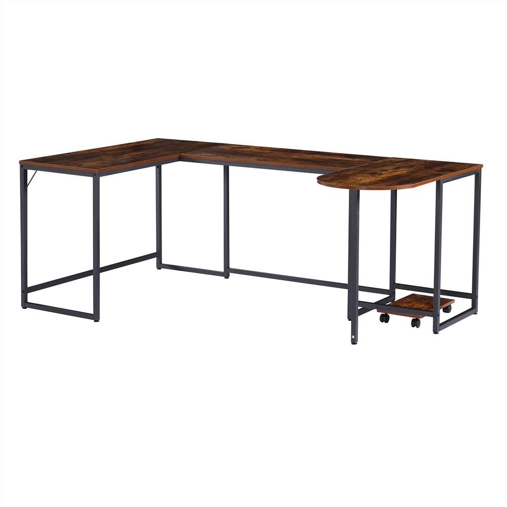 U-shaped Computer Desk Industrial Corner Writing Desk - Tiger