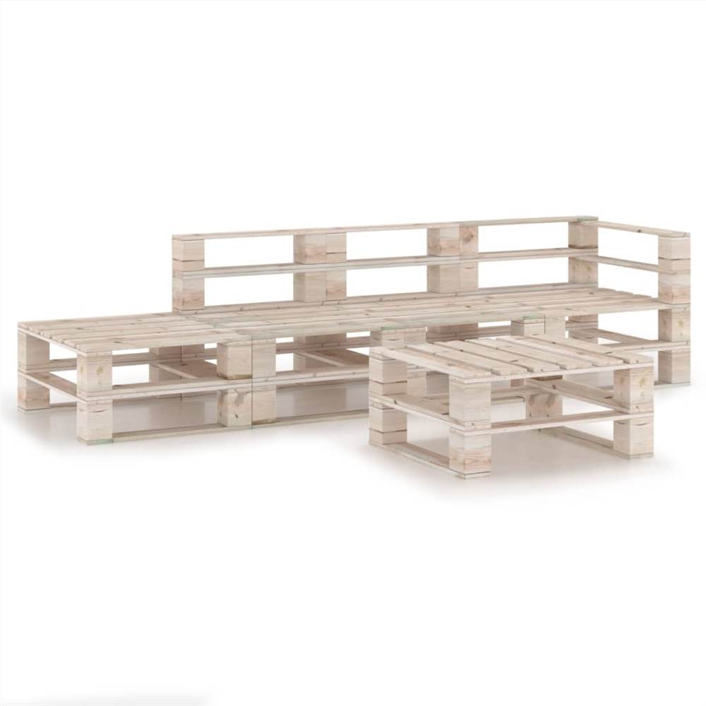 5 Piece Garden Pallet Lounge Set Pinewood