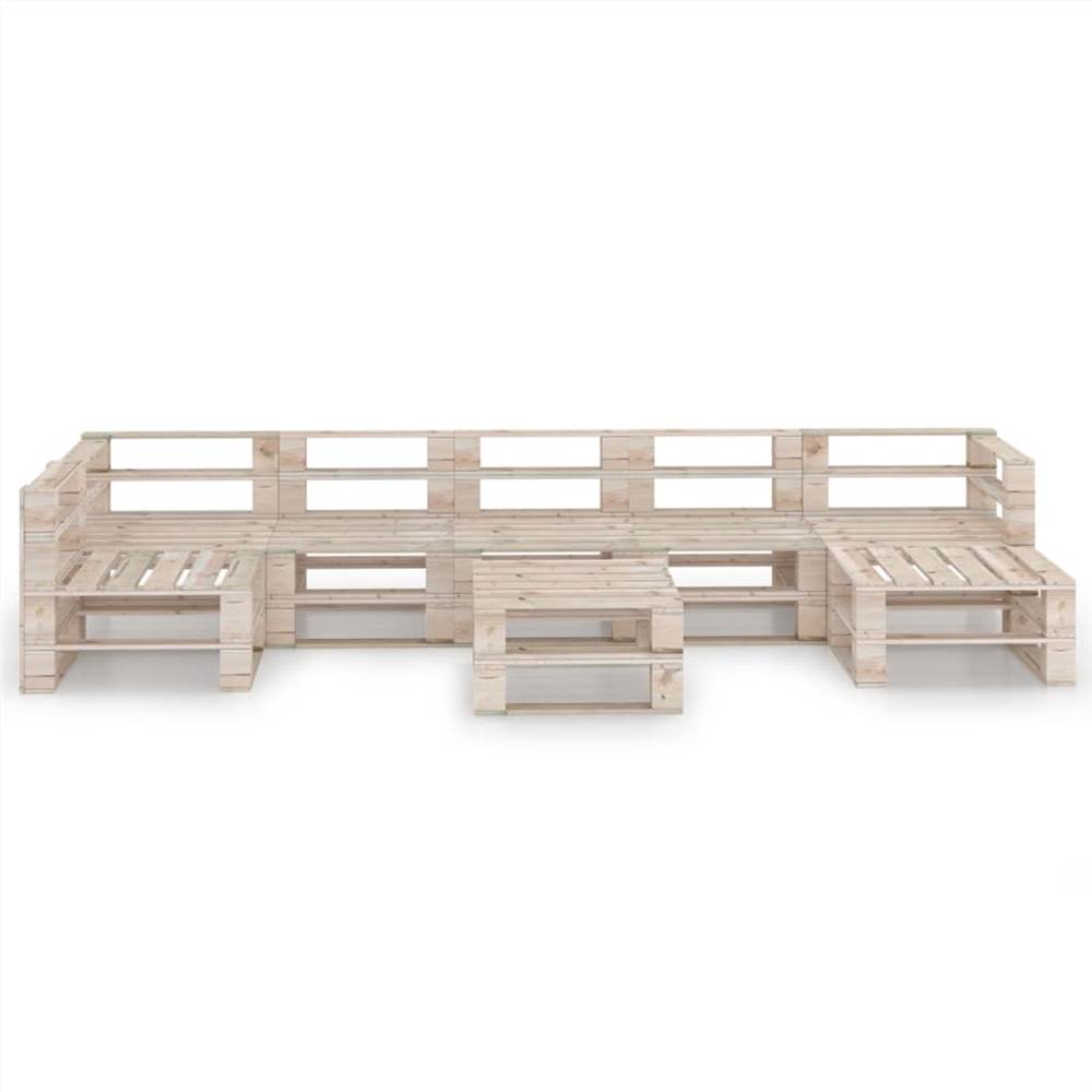 8 Piece Garden Pallet Lounge Set Pinewood