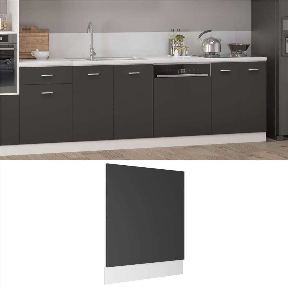 Dishwasher Panel Grey 59.5x3x67 cm Chipboard