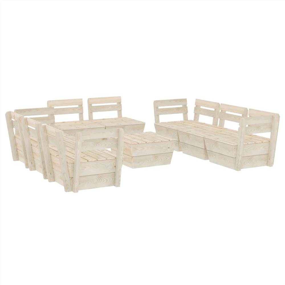 9 Piece Garden Pallet Lounge Set Impregnated Spruce Wood