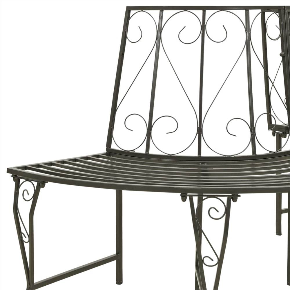 Garden Half Round Tree Bench 160 cm Steel