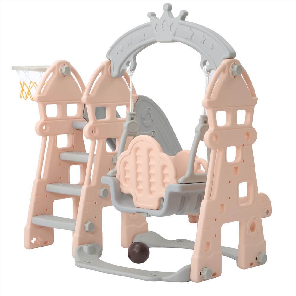 4in1 Toddler Slide and Swing Set Pink