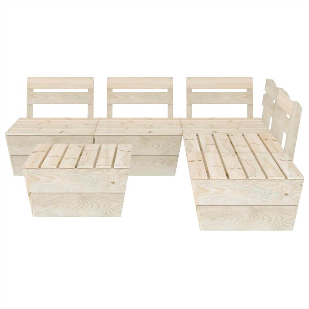 6 Piece Garden Pallet Lounge Set Impregnated Spruce Wood