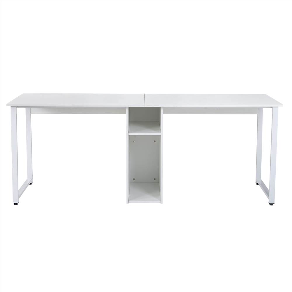 Home Office Dual Person Computer Desk with Wire Management White